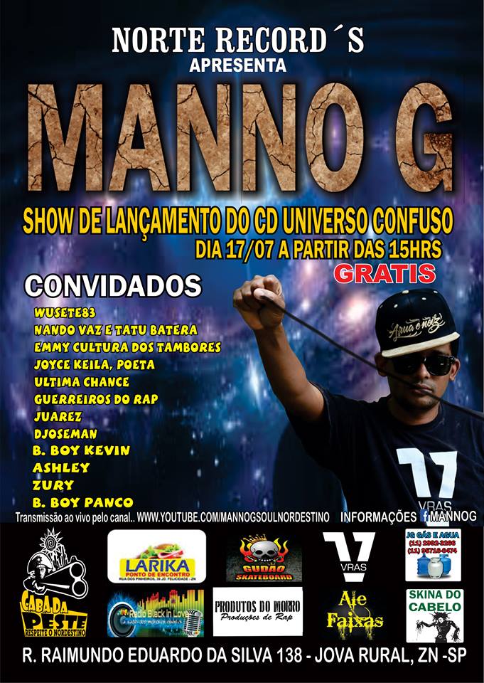 Manno G lança no próximo dia 17 o CD Universo Confuso